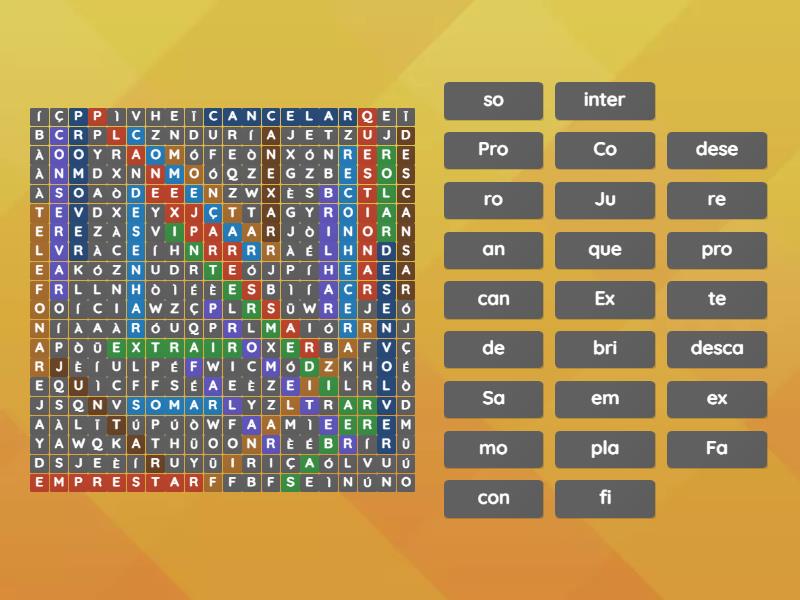 Rio Learn Verbos Do Português Wordsearch