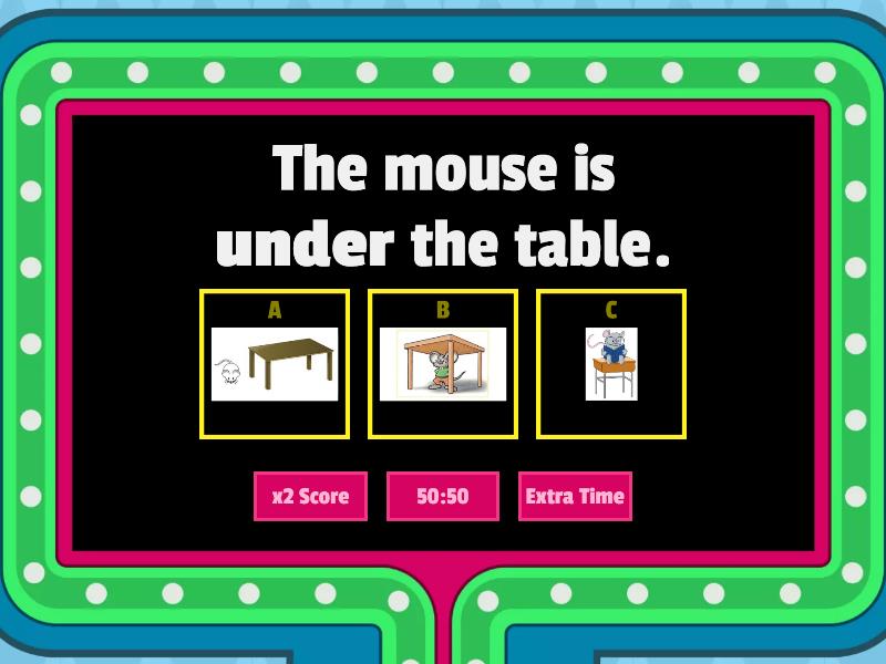 Preposition of Place Multiple Choice - Gameshow quiz
