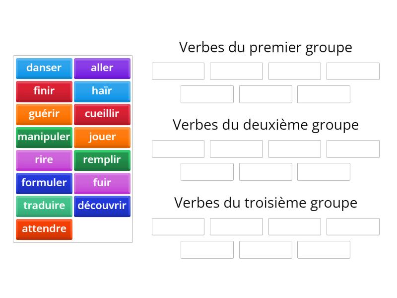 Classification des verbes - Group sort