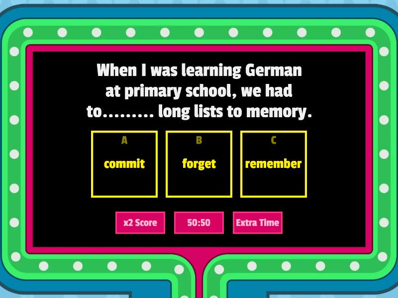 Memories - Gameshow quiz