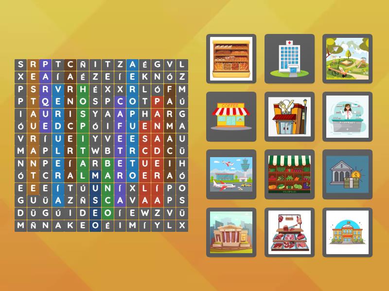 VOCABULARIO DE LA CIUDAD - Wordsearch