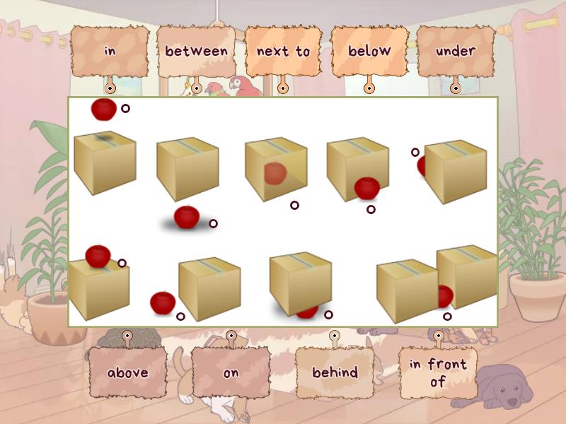 Prepositions of place (A1/A2) - Labelled diagram