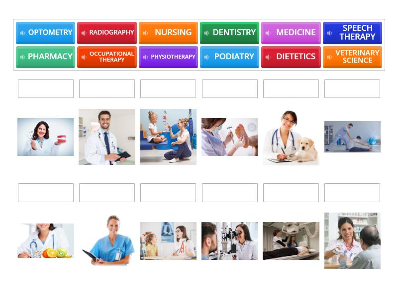 THE 12 PROFESSIONS IN THE OET EXAM - Match up