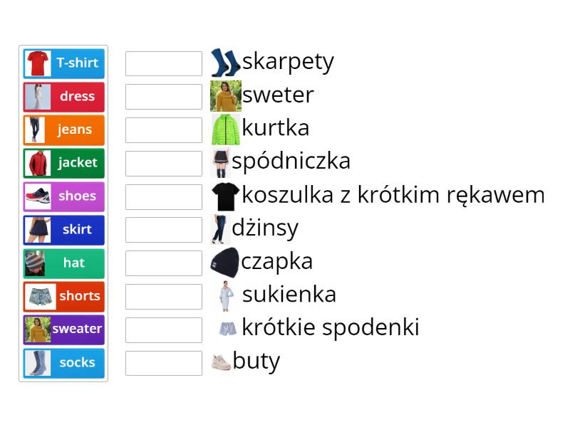 Hello Explorer 2 unit 5 Clothes - Match up