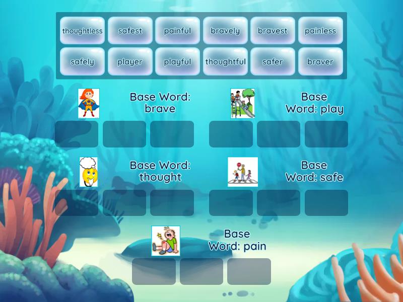 CC Word Study Unit 6 Base Words and Morphemic Transformations - Group sort