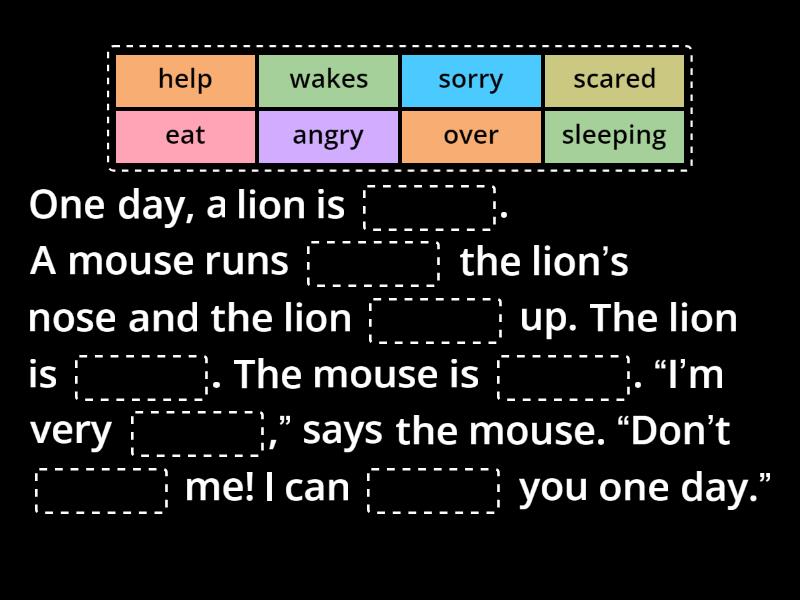 Ff3 The Lion and the Mouse - Complete the sentence