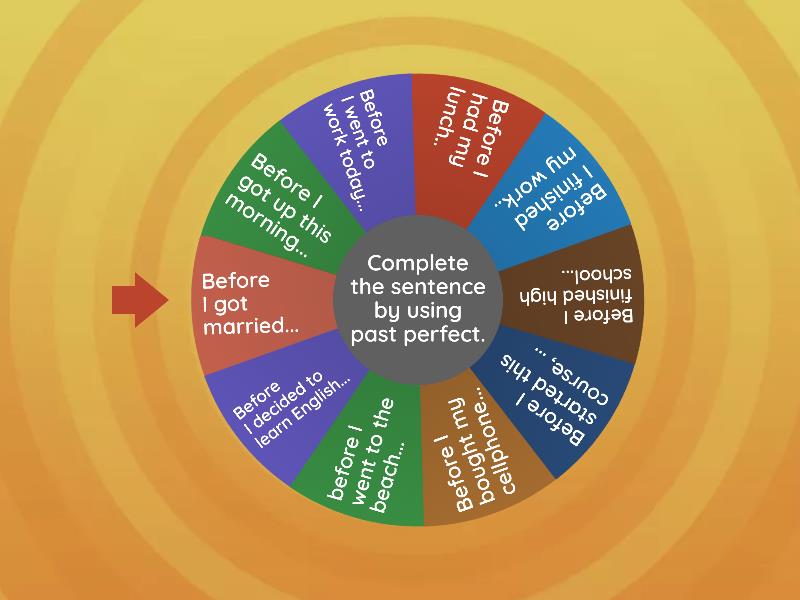 Past perfect 5 - Spin the wheel