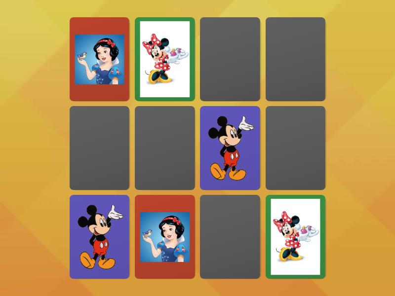 Memory personaggi Disney - Matching pairs