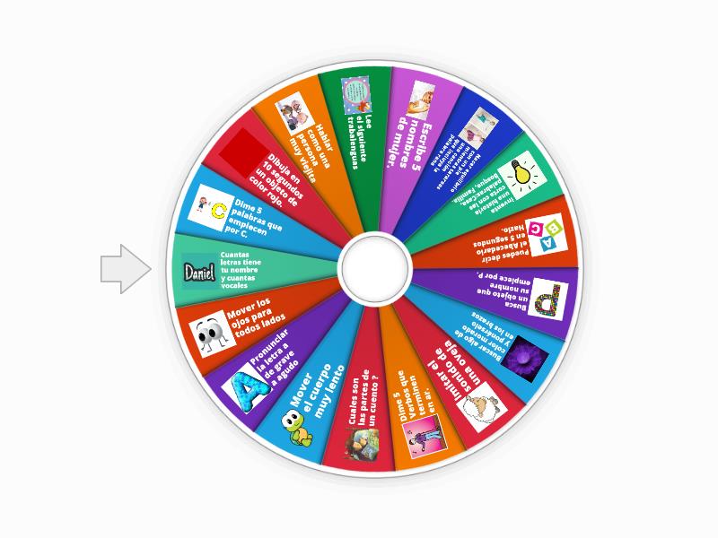 RETOS DE LENGUAJE CON LA PROFE VALEN - Random wheel