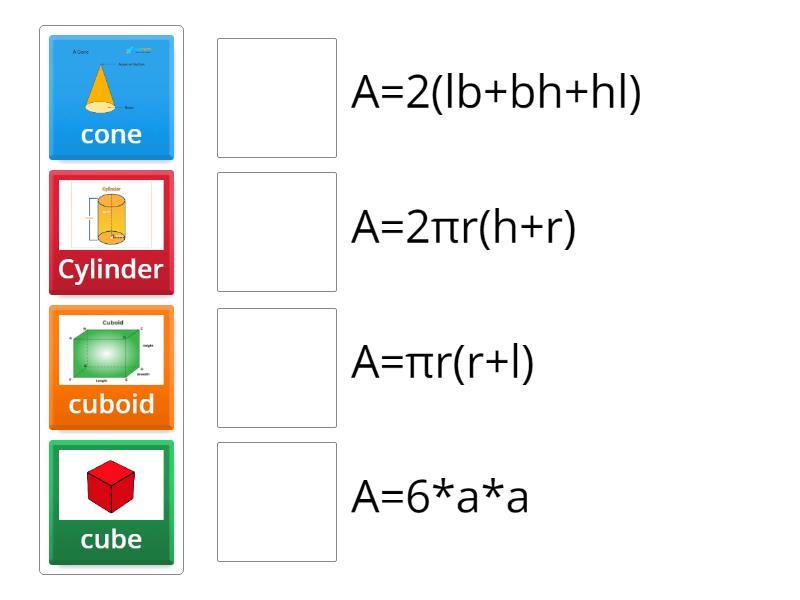 surface area - Match up