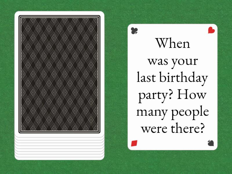 past simple - - Speaking cards