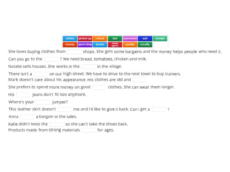 Focus 2. Unit 7 WS 7ABC - Complete the sentence