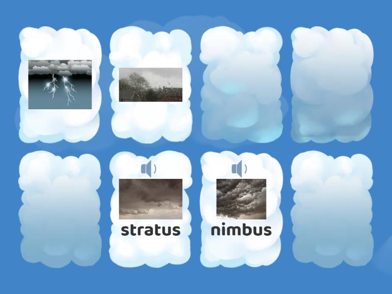 Types of clouds and weather - Matching pairs