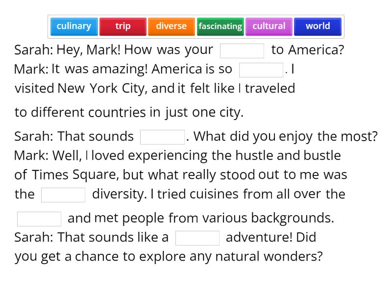 Exploring America's Diversity - Complete the sentence