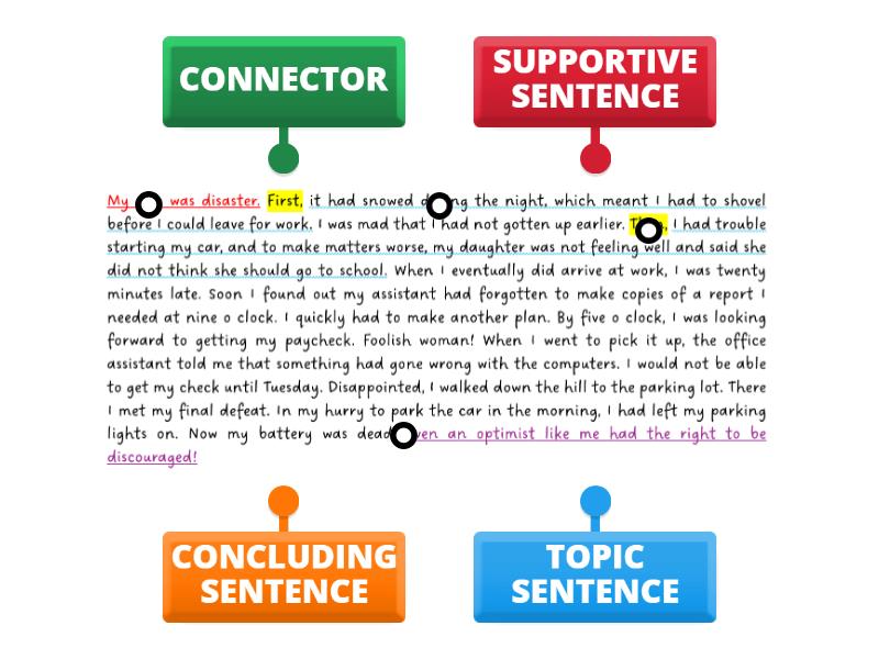 Parts of a paragraph - Labelled diagram