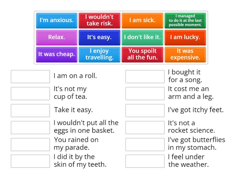 idioms - Match up