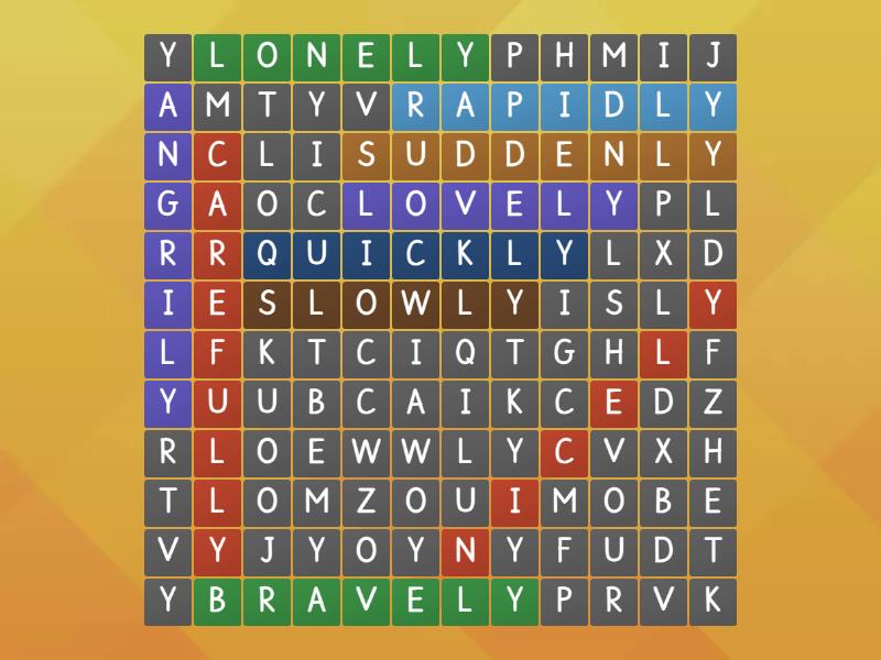 Suffix -ly - Wordsearch