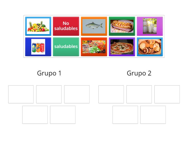 CLASIFICA LOS ALIMENTOS EN SALUDABLES Y NO SALUDABLES - Group sort