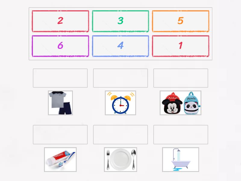 sorting daily routine - Match up