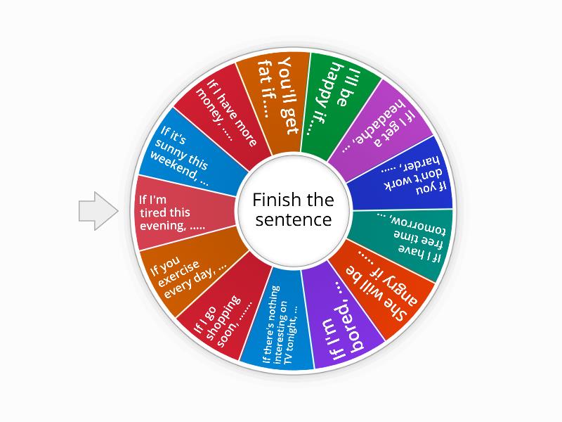 First conditional - speaking - Spin the wheel