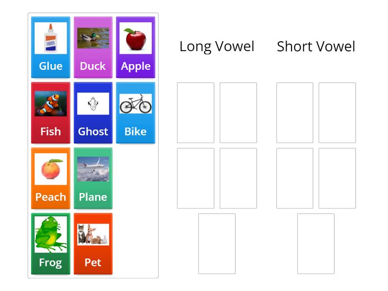 Long and Short vowel sounds - Group sort