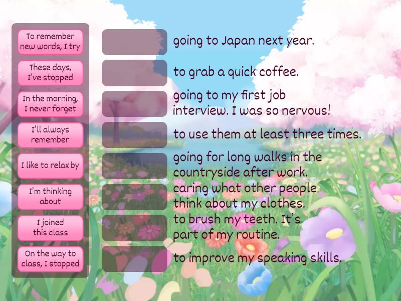 Verb patterns - Match up