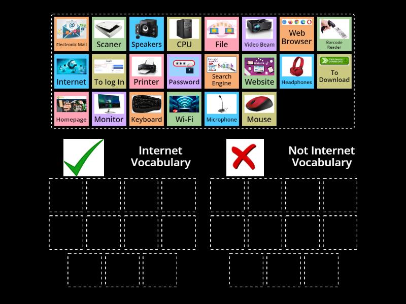 Internet Vocabulary - - Group sort