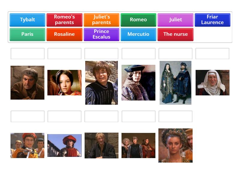 Romeo and Juliet`s characters - Match up