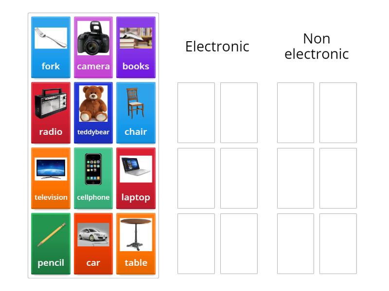 Electronic and non electronic - Group sort