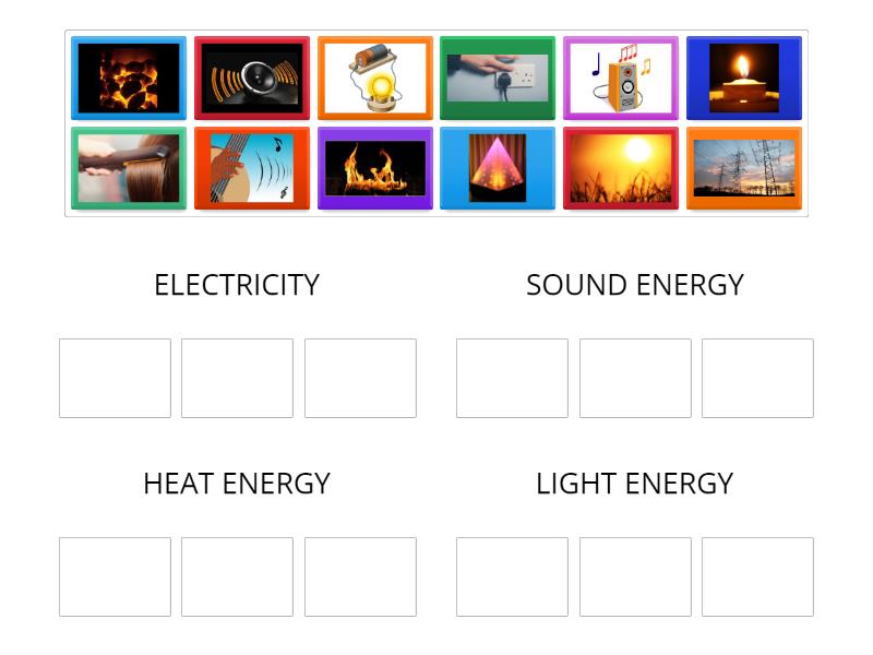 TYPES OF ENERGY - Group sort