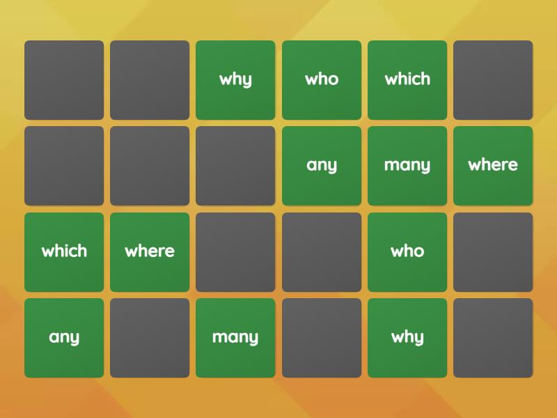 green tricky words - Matching pairs