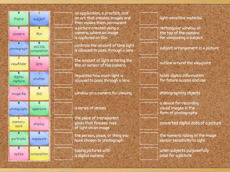 Digital Photography-Unit 1 Flashcard Practice - Match up