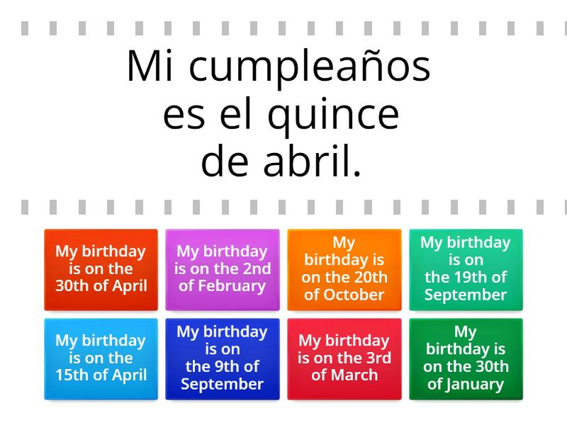 Viva 1 M1.3 ¿Cuándo es tu cumpleaños? - Find the match