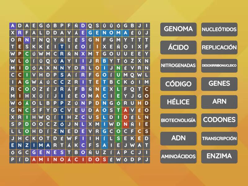 ADN - Sopa de letras