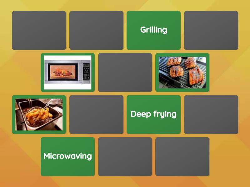 Cooking Methods sorting activity - Matching pairs
