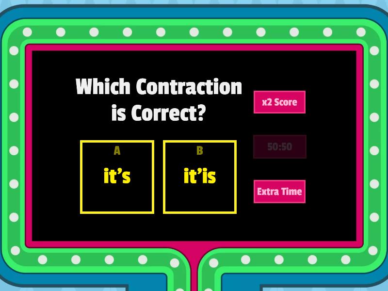 Contractions - Gameshow quiz