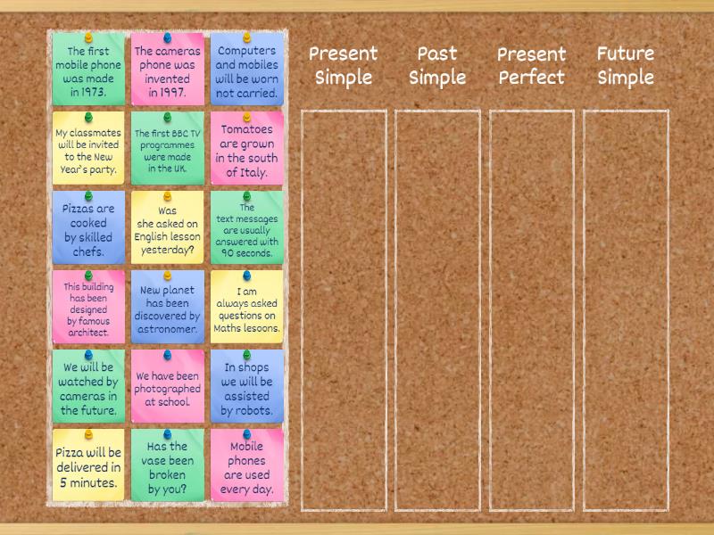Passive voice: Present Simple/Past Simple/Present Perfect/Future Simple ...