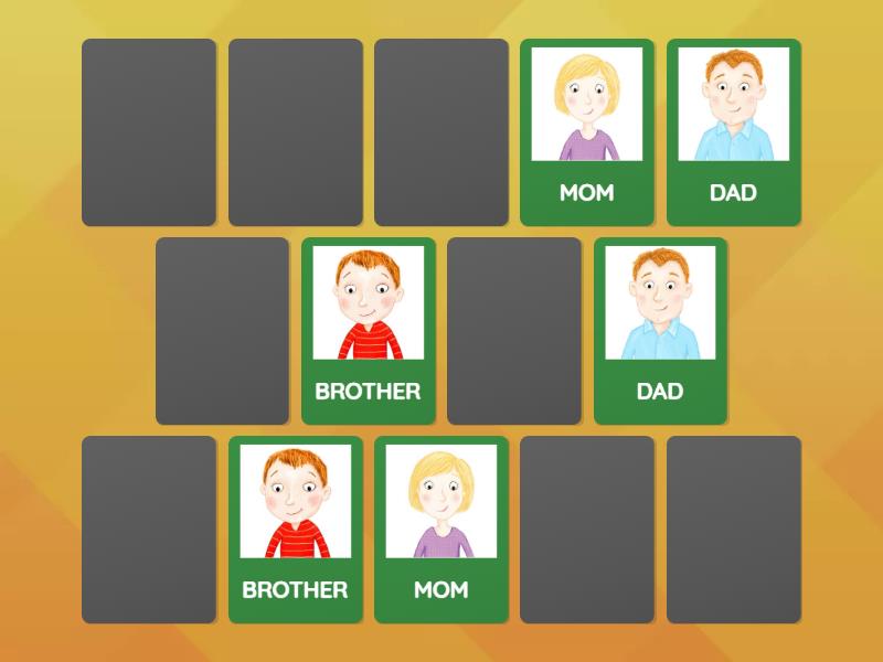 Family Members - memory game - Matching pairs