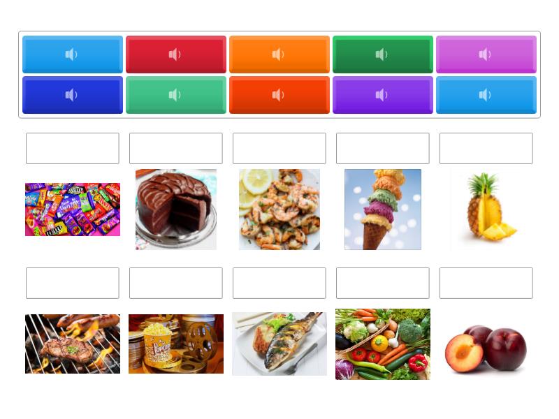Escucha el vocabulario de comida - Une las parejas
