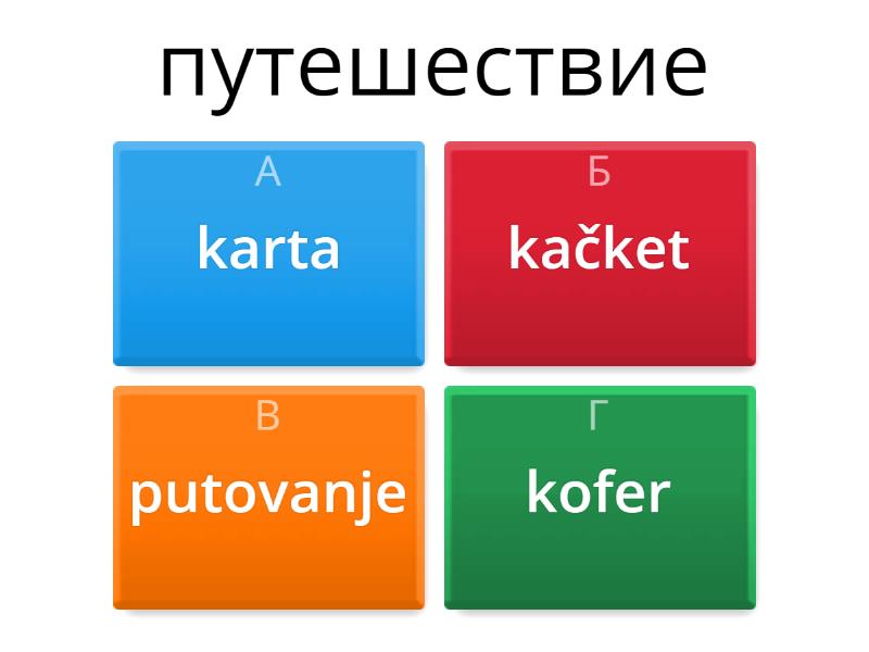 putovanja kontrolna vezba - Cuestionario
