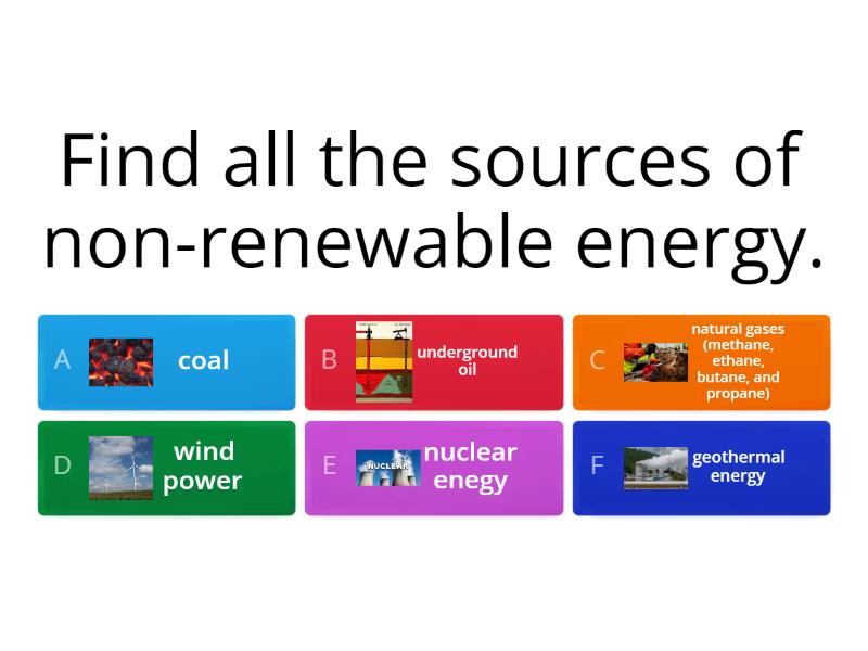Energy sources - Quiz