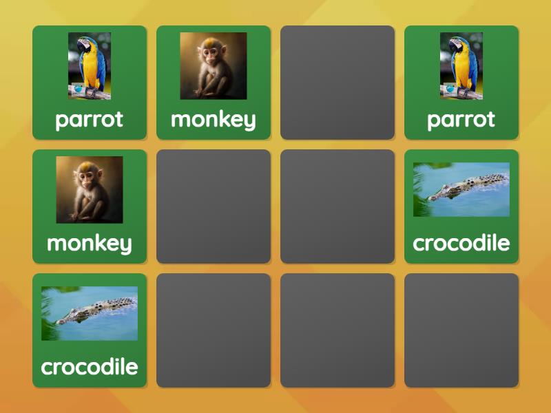 wild animals - Matching pairs