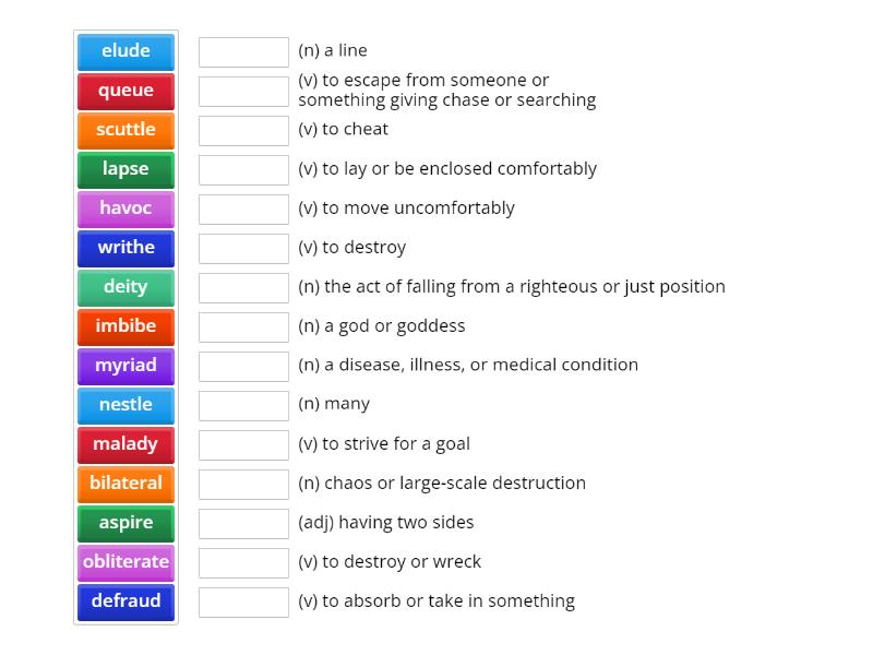 SAT VOCAB - Match up