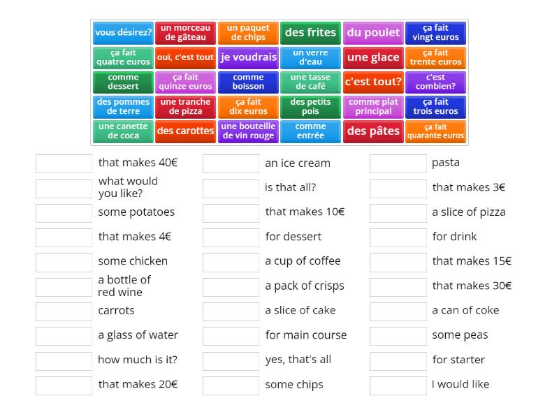 Food ordering - Match up