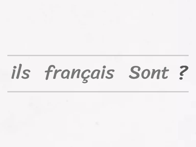 les questions FLE A1 - Reordenar