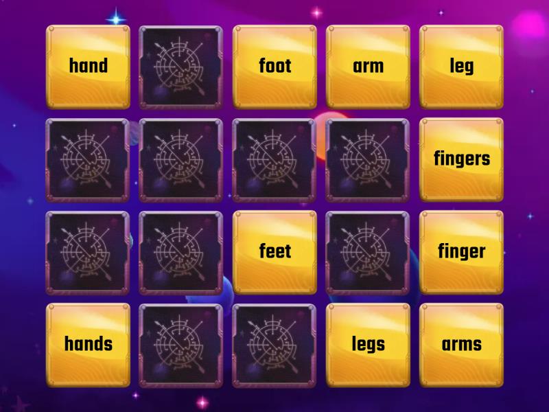 Everybody up 1 U7 Science day - body parts (plurals) - Memory