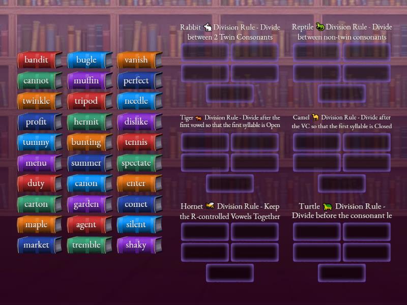 Syllable Division Sort - Group sort