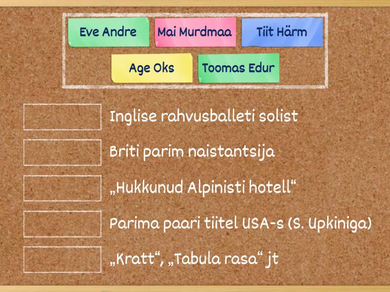 Eesti balleti suurnimed - Match up