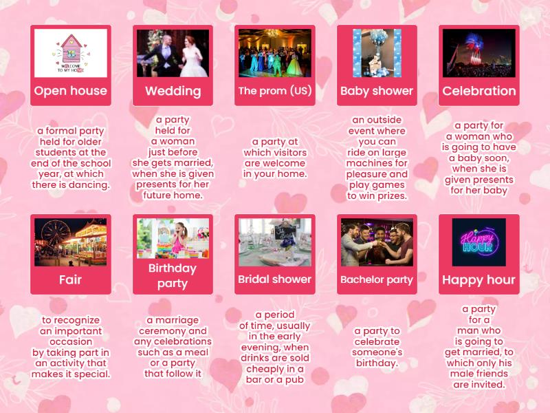 Types of parties - Match up