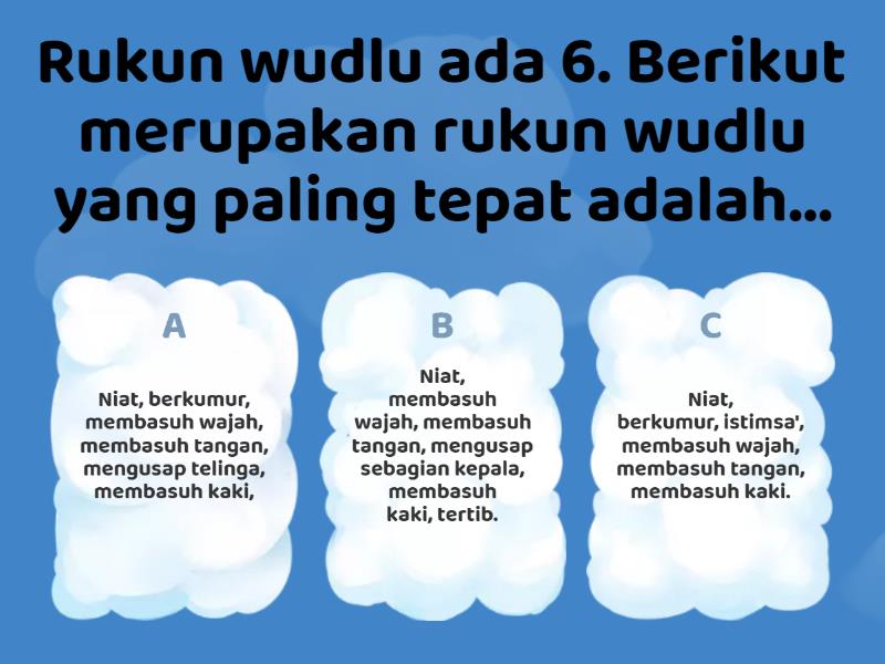 Kuis PAI materi wudlu - Quiz